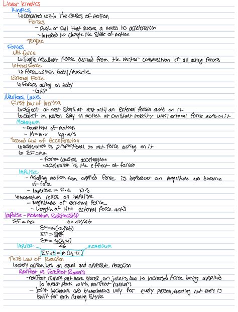3353 final review notes linearkinetics kinetics