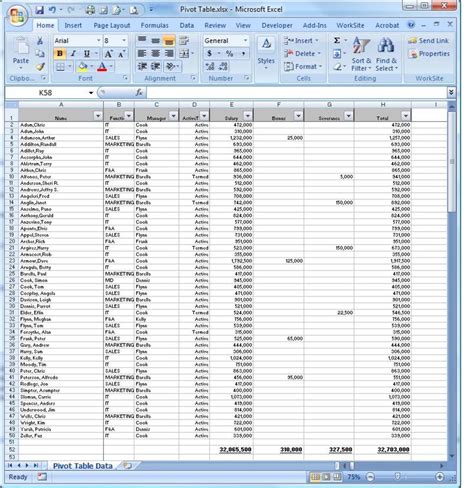 Pivot Table In Excel Cabinets Matttroy