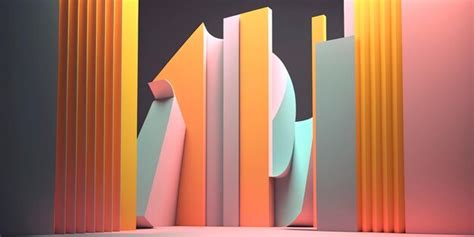 Premium Photo Minimalistic Abstract Composition With Bold Lines And Pastel Generative Ai