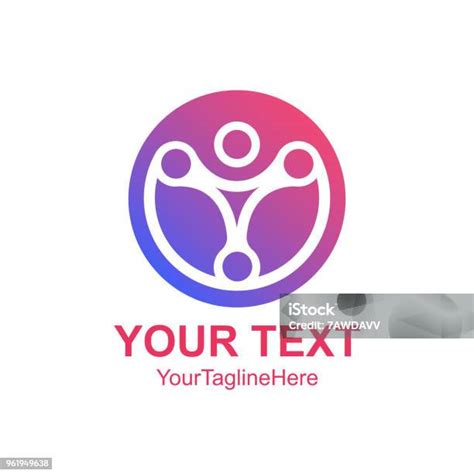 크리에이 티브 추상 원 기술 인간 벡터 로고 디자인 서식 파일 요소입니다 색깔된 자주색 개념 아이콘 공동체에 대한 스톡 벡터 아트 및 기타 이미지 Istock