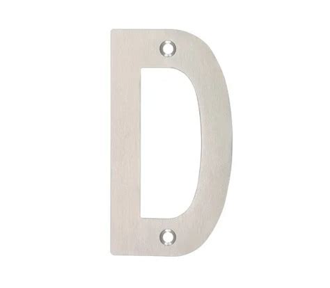 100mm Letter D Satin Stainless Steel Construction Supplies