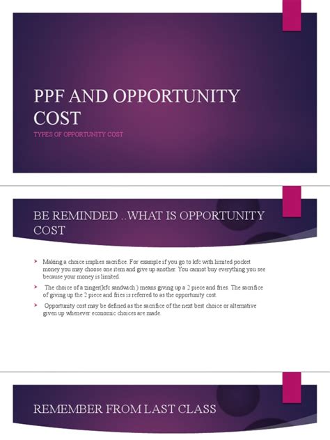 Ppf And Types Of Opportunity Cost Pdf