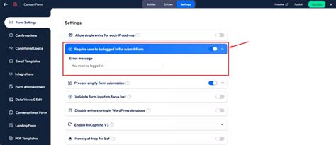 bit form form settings