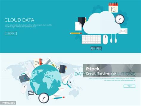벡터 일러스트레이션 평편 클라우드 컴퓨팅 배경기술 데이터 스토리지 네트워크 기술 0명에 대한 스톡 벡터 아트 및 기타 이미지