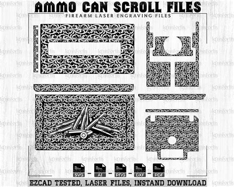 Custom Ammo Can Scroll And Bullet Design Laser Engraving Files Ammo