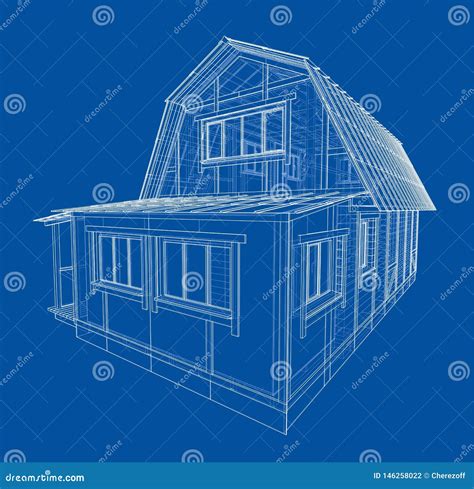 House Sketch Vector Rendering Of 3d Stock Vector Illustration Of Abstract Project 146258022