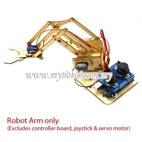Arduino Diy Robot Arm Wood 4dof Lazada