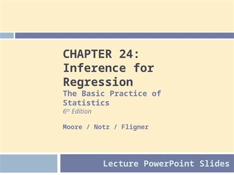 PPT CHAPTER 24 Inference For Regression Lecture PowerPoint Slides