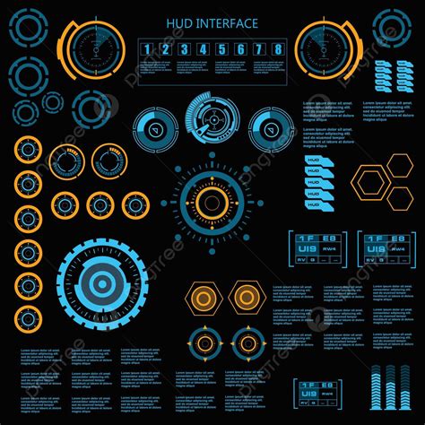 Futuristic Blue Virtual Graphic Touch User Interface Modern Virtual Vector Vector Modern