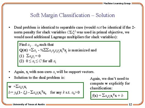 Machine Learning Group Support Vector Machines Machine Learning