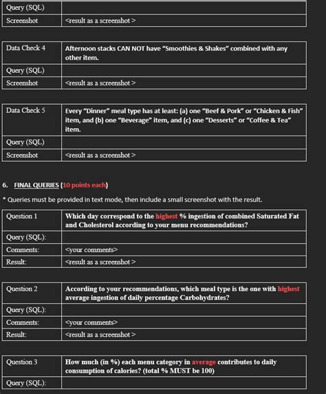 Solved MENU RECOMMENDATION Part Meal Type First Create Course Hero