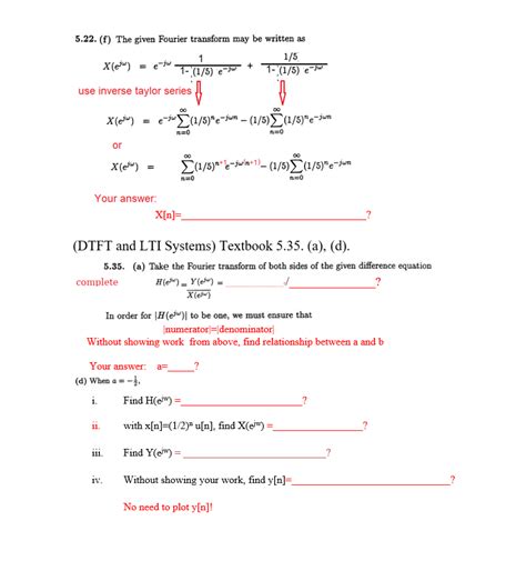 Solved 1 Discrete Time Fourier Transform Textbook 521