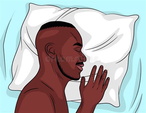 Color Vector Illustration Black Man Sleeping Stock Vector Illustration Of Bedroom Afro