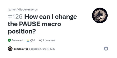 How Can I Change The PAUSE Macro Position Jschuh Klipper Macros
