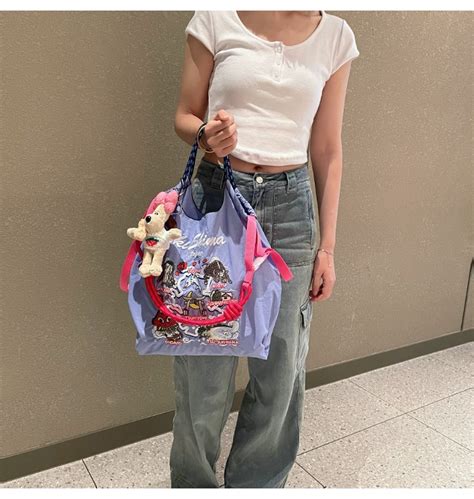 볼앤체인 가방 에코백 숄더백 도쿄 토트백 자수 스트랩 반다나 하와이 티몬