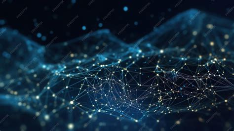 Premium Photo Abstract Background With Dark Blue Neural Network System In Close Up View
