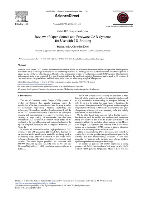 review of open source and freeware cad systems for pdf computer