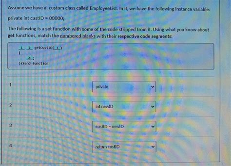 Solved Question Given The Following Code Match The Chegg