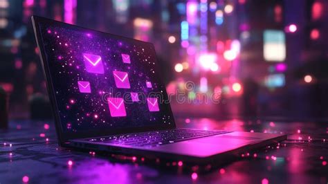 A Laptop Screen Reveals An Encrypted Email Complete With Digital Encryption Symbols And A