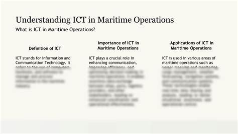 SOLUTION Topic 1 The Role Of Ict In Maritime Operations Exploring The