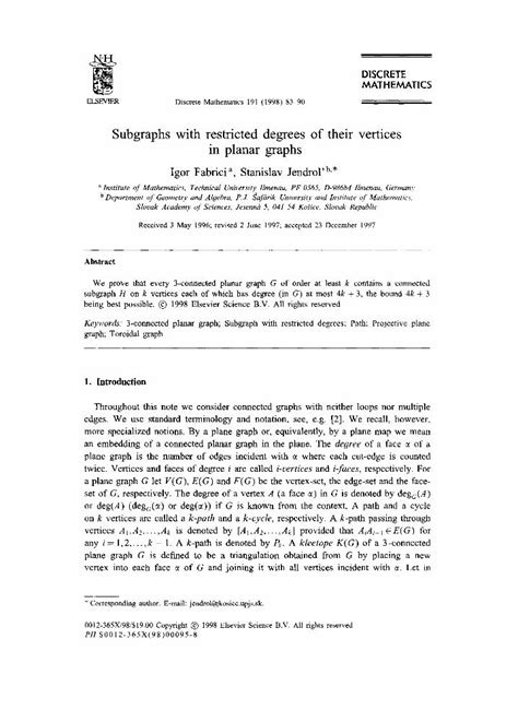 pdf subgraphs with restricted degrees of their vertices in planar graphs dokumen tips