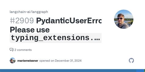 Pydanticusererror Please Use `typingextensionstypeddict` Instead Of `typingtypeddict` On Python