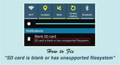 Fixed Sd Card Is Blank Or Has Unsupported Filesystem Error