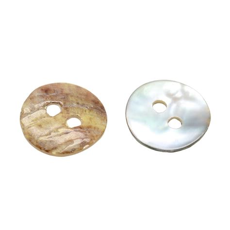 2 Hole Round Akoya Shell Button 10mm Natural [ld28 7] The Button Barn