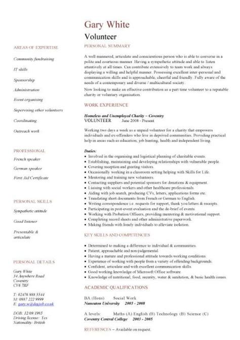 Volunteer Cv Sample Experience Volunteering Best 2024 Free