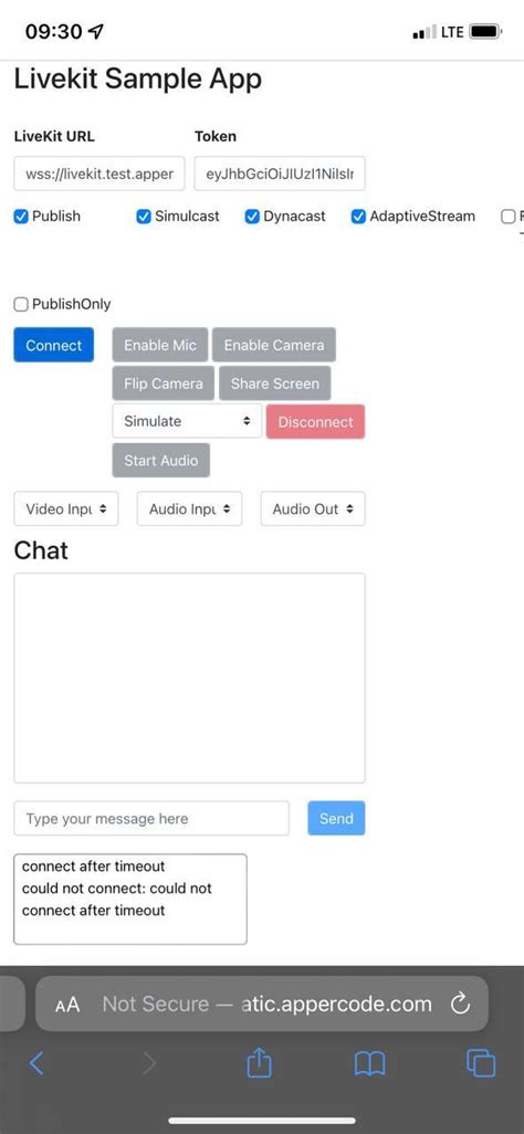 Ios Safari Doesnt Connect To A Room · Issue 174 · Livekitclient Sdk