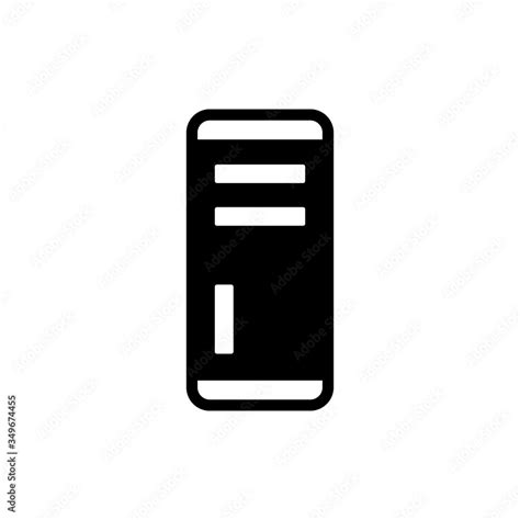 Computer System Unit Icon Pc System Case Symbol In Black Flat Shape