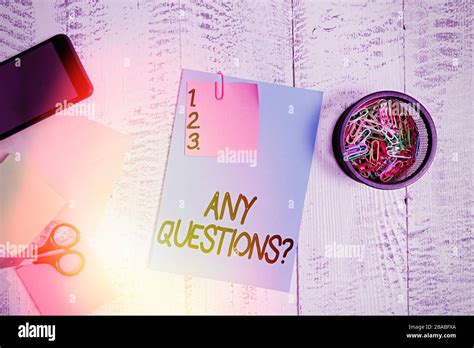 Word Writing Text Any Questions Question Business Photo Showcasing You