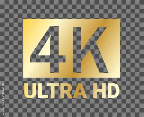 4K Ultra HD resolution icon for web and mobile. 4K Ultra HD vector gold ...