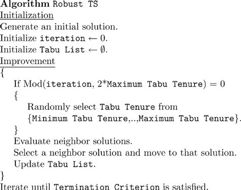 Pseudo Code For Algorithm Robust Ts Download Scientific Diagram