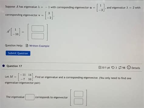 Solved Suppose A has eigenvalue λ with corresponding Chegg