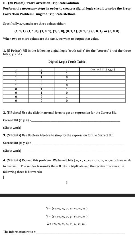 Solved Iii 20 Points Error Correction Triplicate Solution