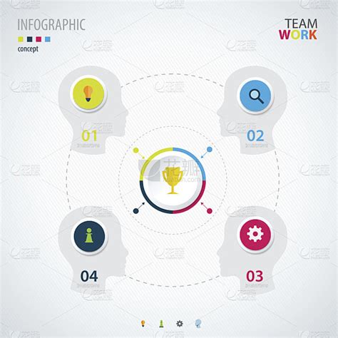 信息图形团队合作。经营理念。