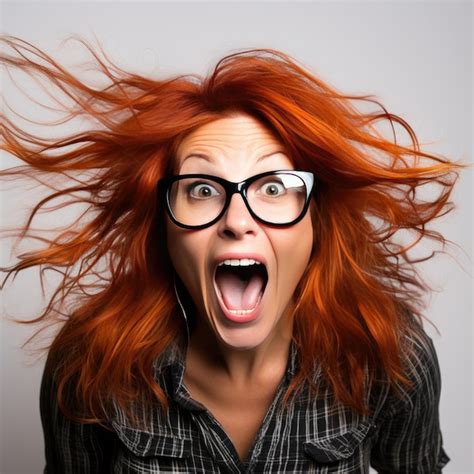 Premium Ai Image Euphoric Exuberance The Vibrant Persona Of A 45yearold Woman With Long Red