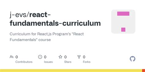 Github J Evsreact Fundamentals Curriculum Curriculum For Reactjs Programs React