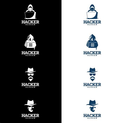 Detective Logo Design Hacker Logo Template Hacker Man In Hoodie Jacket Looking At A Laptop