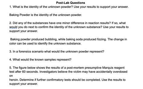 EXPERIMENT IDENTIFYING UNKNOWN SUBSTANCES Data Chegg Com