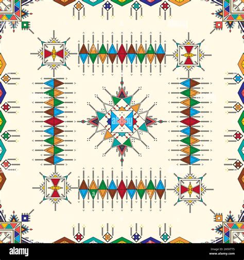 Decorative Geometric Repeating Pattern Inspired By Al Qatt Al Asiri