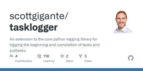 Github Scottgigante Tasklogger An Extension To The Core Python Logging Library For Logging