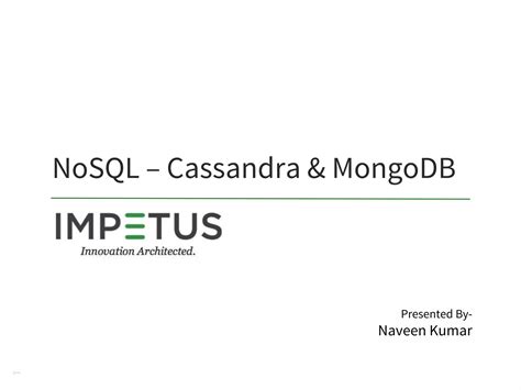 Nosql Cassandra And Mongodbpptx
