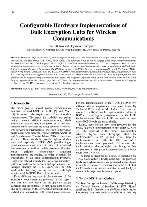 pdf configurable hardware implementations of bulk encryption units for wireless communications