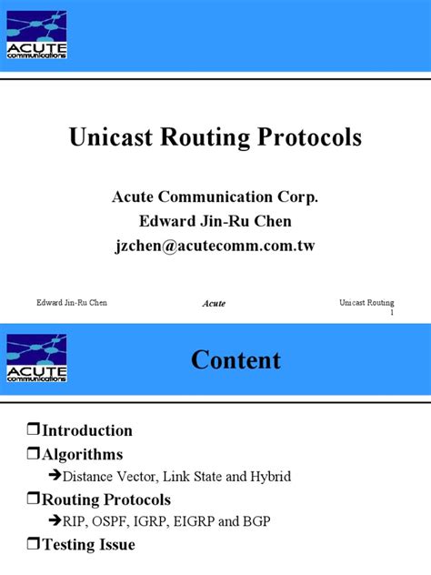 Unicast Routing Protocols Pdf Network Architecture Routing