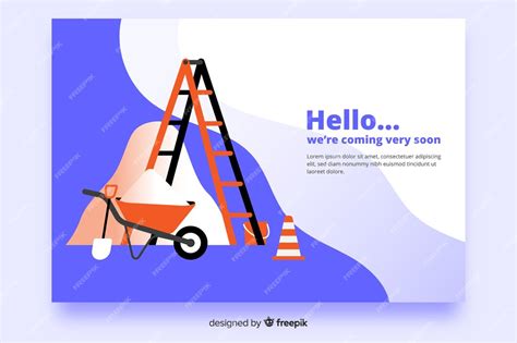 건설 웹 방문 페이지에서 무료 벡터