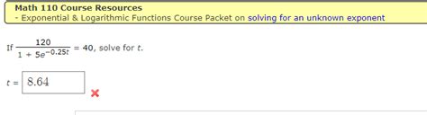 Solved Math 110 ﻿course Resourcesexponential And Logarithmic