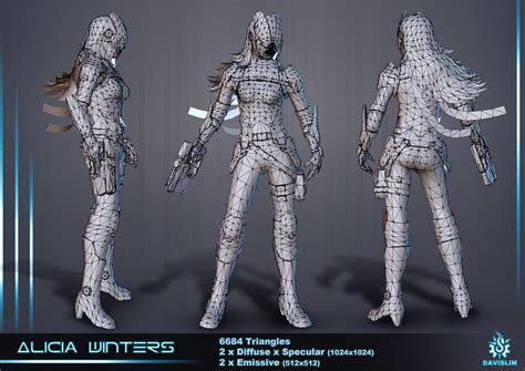 Female Character Wireframe Wireframe Game Assets Polygon Game