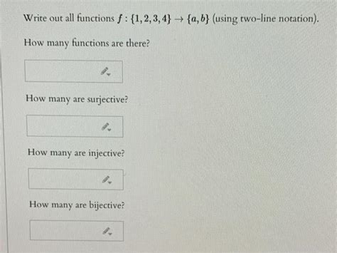 Solved Write Out All Functions F 1234 Ab Using